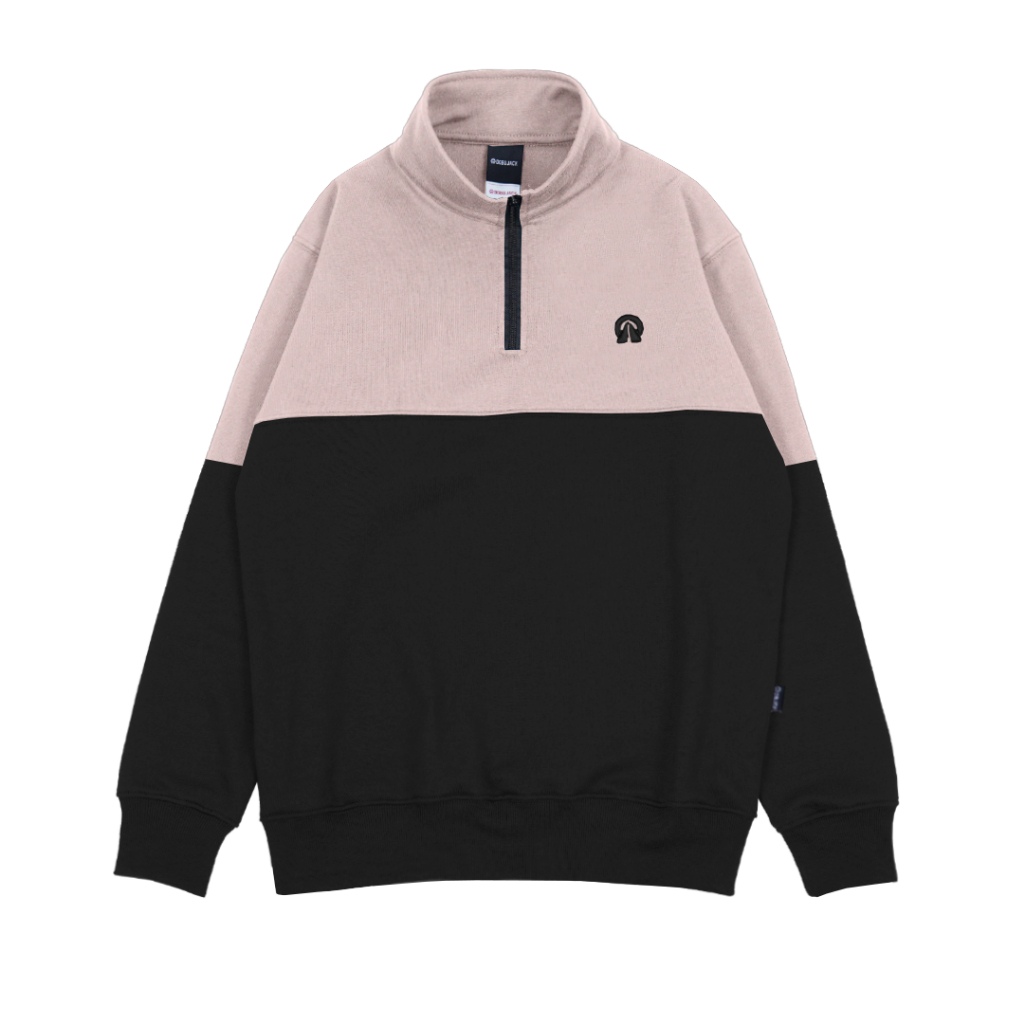 Jual Dobujack Sweater Halfzip Coby Beige Black Crewneck | Shopee Indonesia