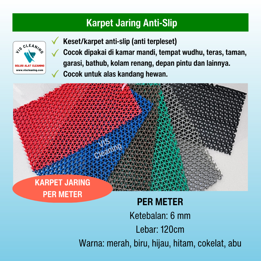 Jual Karpet Jaring Anti - Slip Bahan PVC (Per Meter) Keset Musholla ...