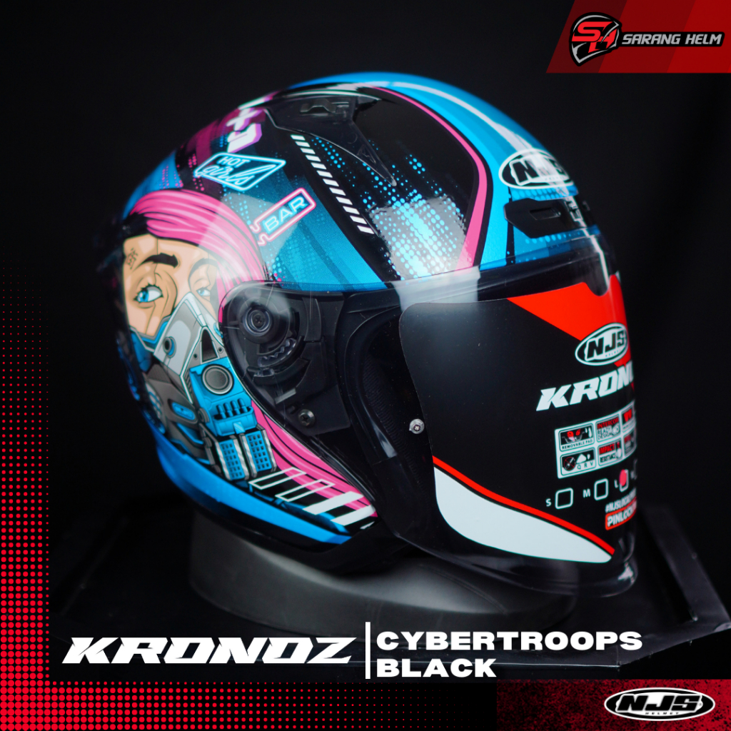 Jual NJS Kronoz Cybertroops - Helm Half Face | NJS Kronoz | Kronoz ...