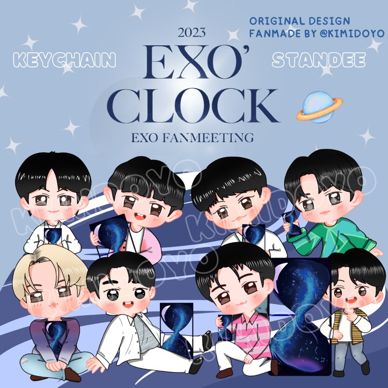 Jual [PO] KEYCHAIN STANDEE ACRYLIC EXO MURAH FANMEET EXO'CLOCK CHIBI ...