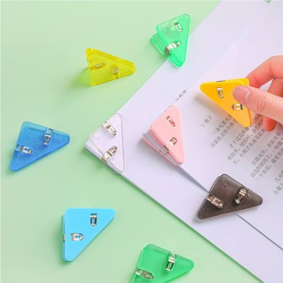 Jual Penjepit Kertas Akrilik Penjepit Sudut Kertas Segitiga Acrylic Paper Clip Klip Kertas
