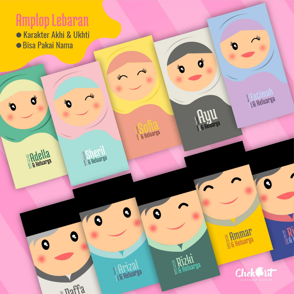 Jual AMPLOP LEBARAN CUSTOM LUCU SPESIAL KARAKTER AKHI & UKTHI isi 10PCS ...
