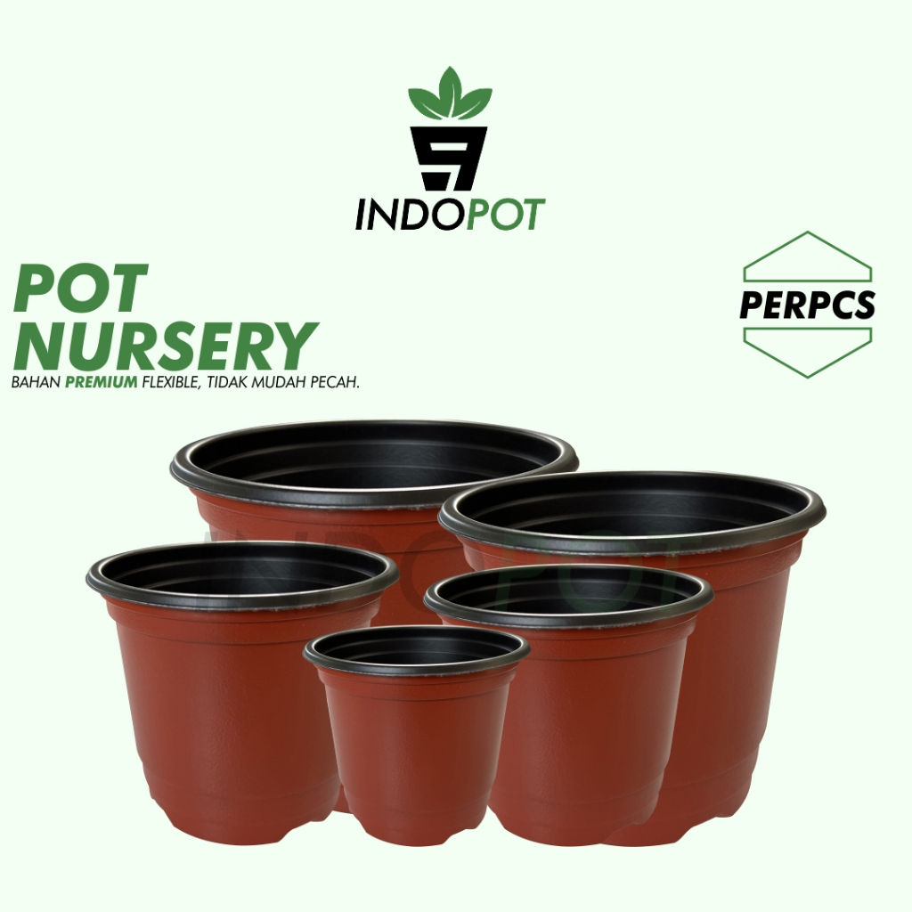 Jual Pot Nursery Elastis Warna Merah Bata Dan Hitam Pot unik Pot Import ...