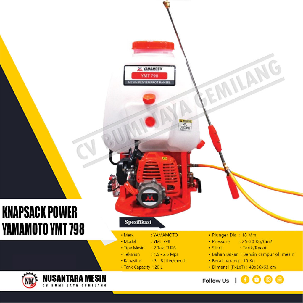 Jual MESIN SEMPROT HAMA / KNAPSACK YAMAMOTO YMT 798 | Shopee Indonesia