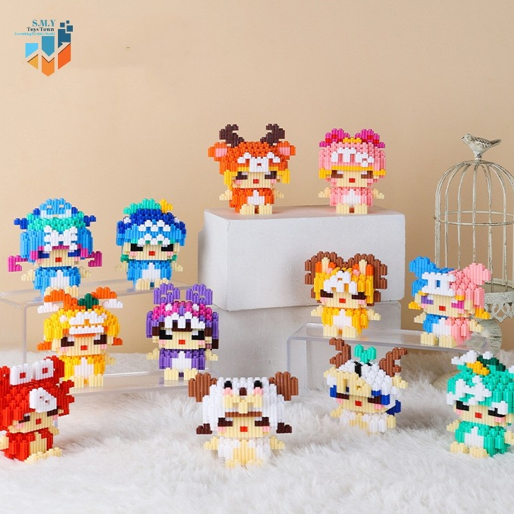 Jual SMY Toystown Nano Block 12 Zodiak Series Mini 3D Model, Mainan ...