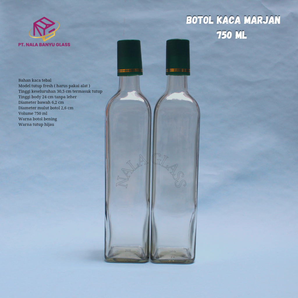 Jual BKMJK750 botol kaca 750ml kotak olive oil / botol minyak 750ml ...