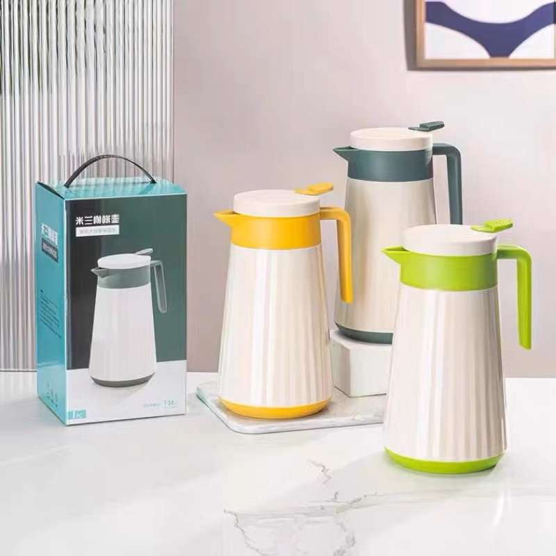 Jual Teko Thermos Air Panas 1Liter - Teko Kaca Vacum Free Sticker ...