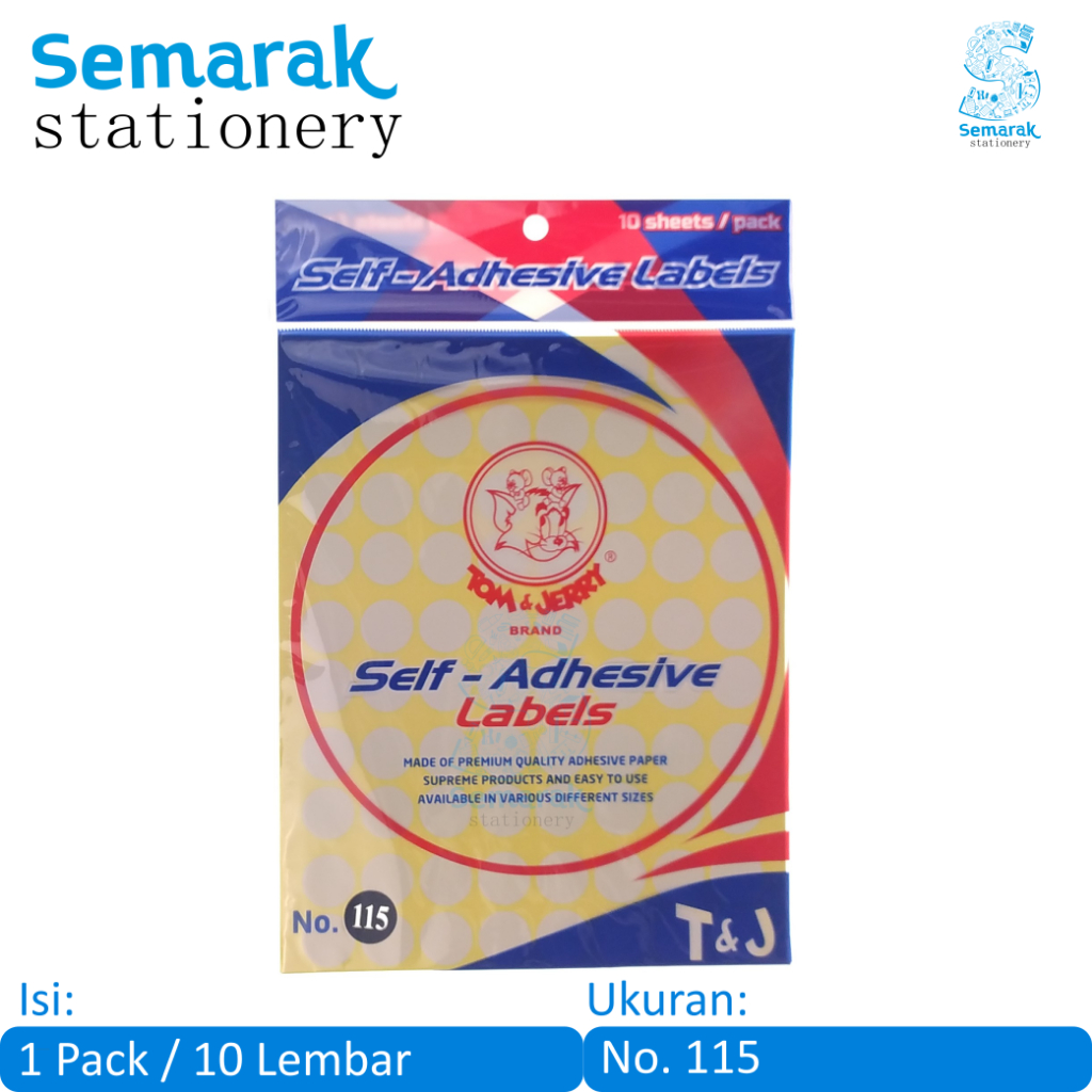 Jual Tom & Jerry Self-Adhesive Labels Sticker Label No. 115 ( 17mm ) [1 Pack / 10 Lembar ...