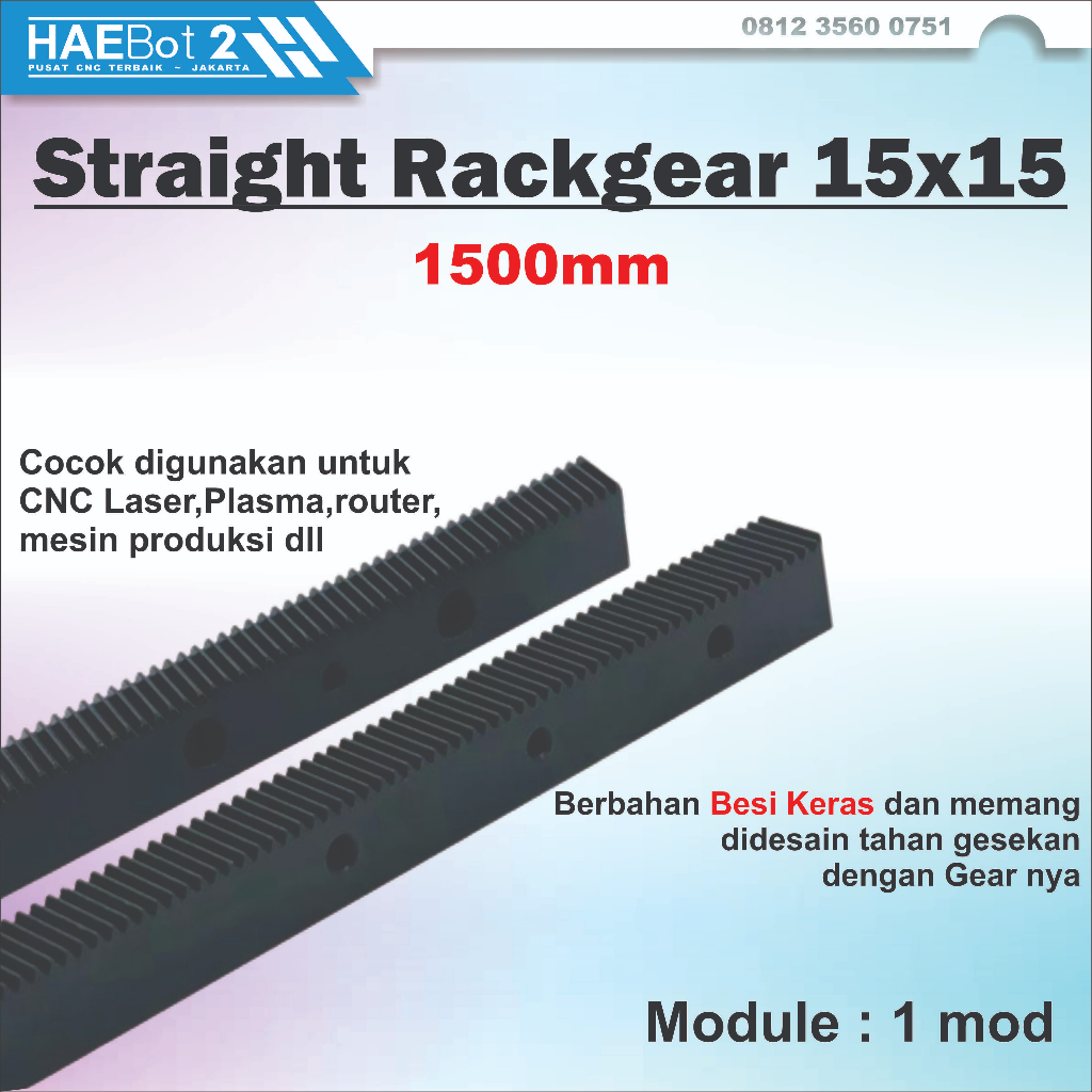 Jual [HAEBOT 2] Rack Gear Straight Rackgear 15X15 1500mm Lurus Spur ...