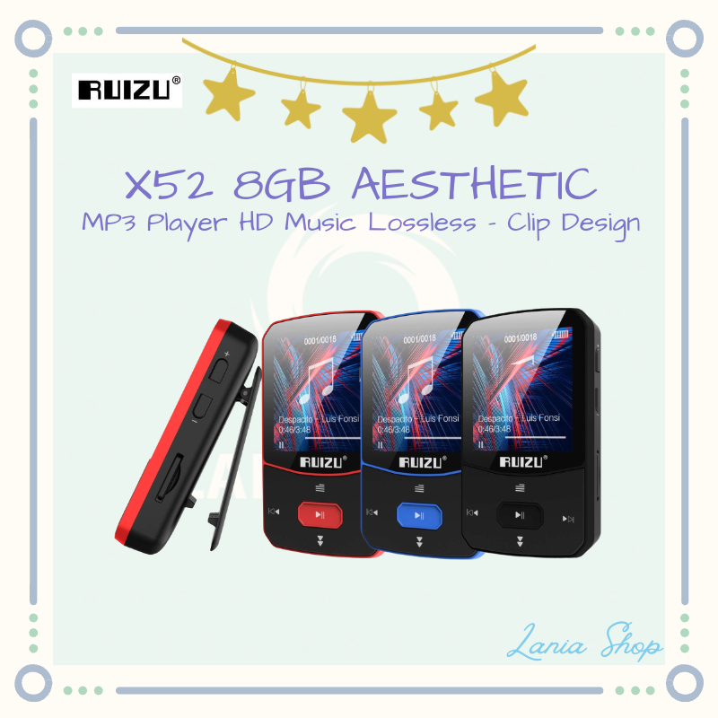 Jual RUIZU X52 8GB AESTHETIC - MP3 Player HD Music Lossless - Clip ...