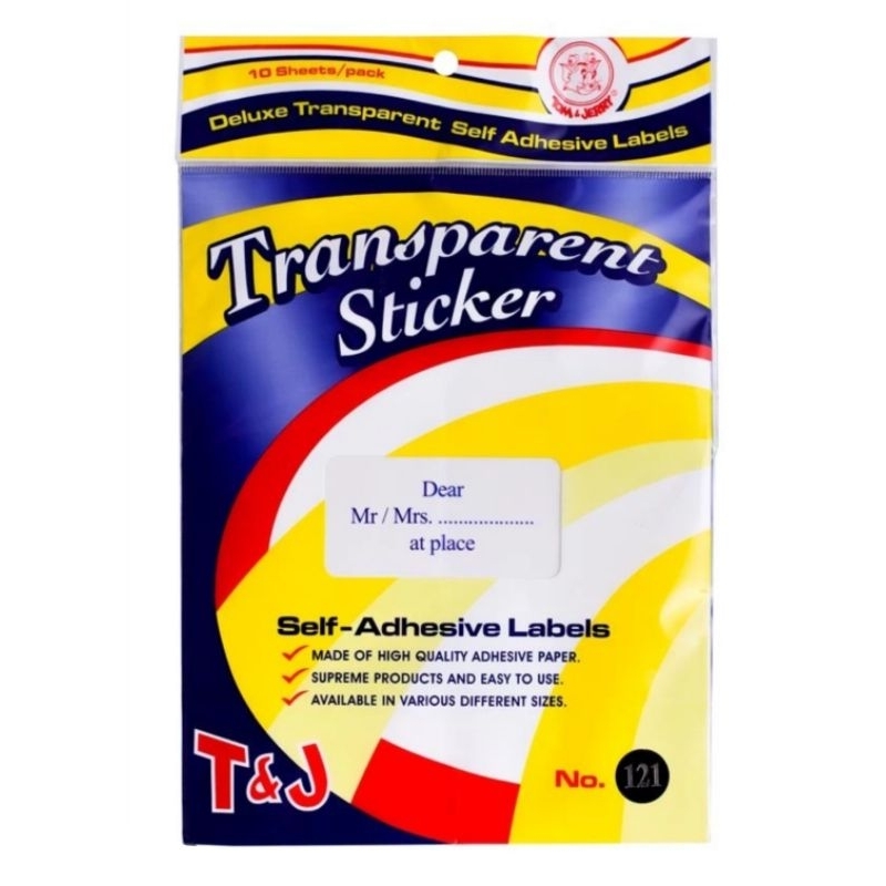 Jual Label Tom & Jerry TJ Transparant, T&J Transparent Sticker no. 121 | Shopee Indonesia