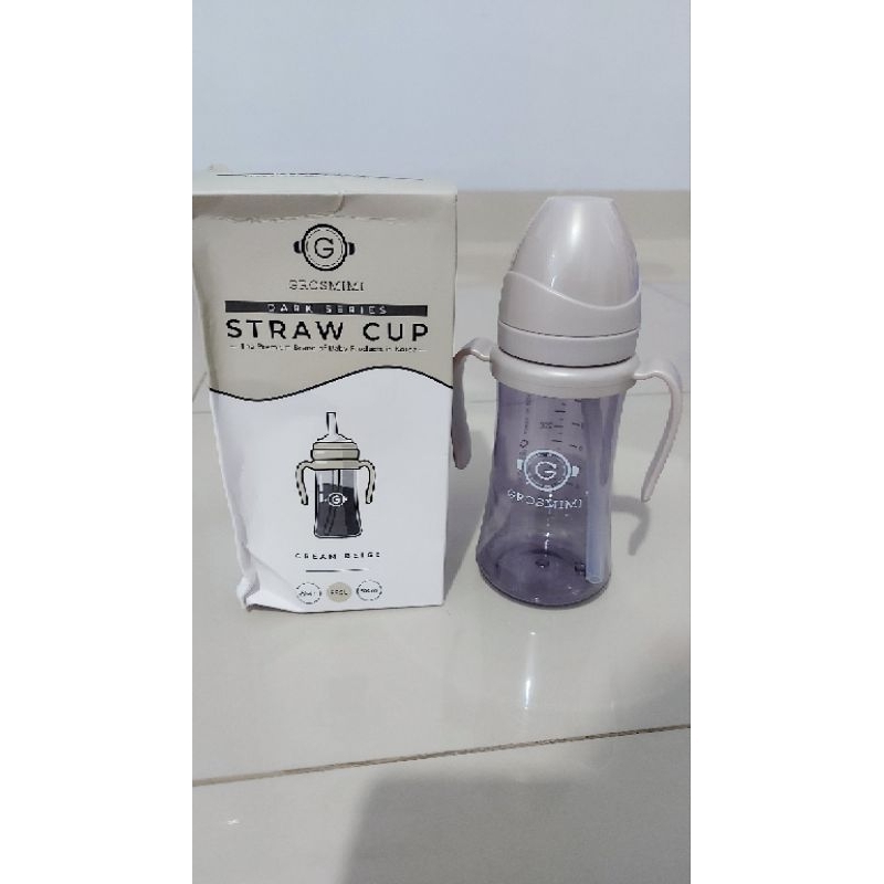 Jual Botol Straw cup 300ml Beige Grosmimi | Shopee Indonesia