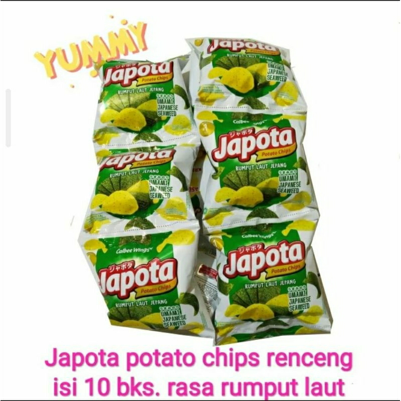 Jual japota potato chips seaweed renceng isi 10 bks | snack chiki ...