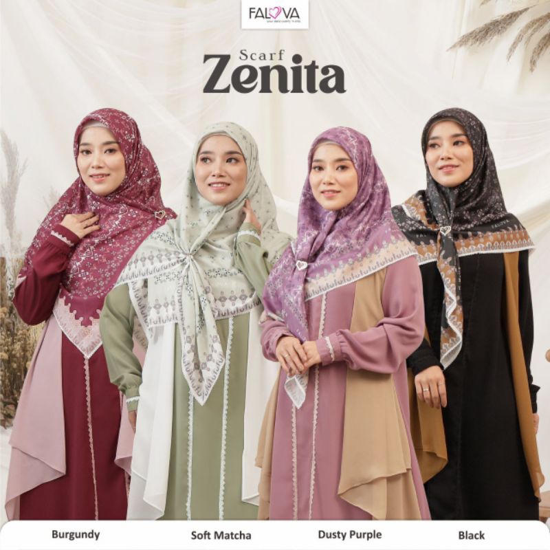 Jual Scarf Zenita kerudung segiempat voal mudah dibentuk tegak berdiri ...