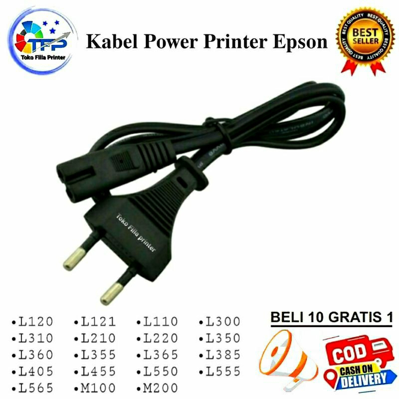 Jual Kabel Power Printer Epson L120 L121 L110 L300 L310 L210 L220 L350 ...