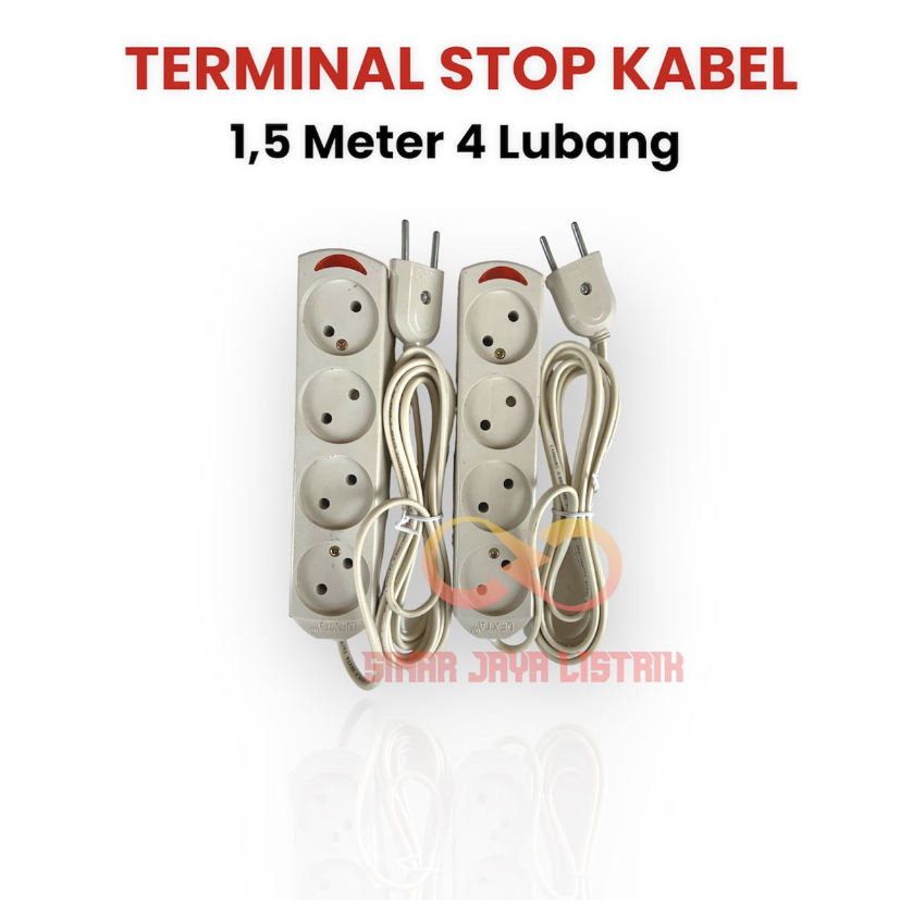 Jual DEXTA Stop Kontak Listrik Gepeng 1,5 Meter 4 lubang Full SNI ...