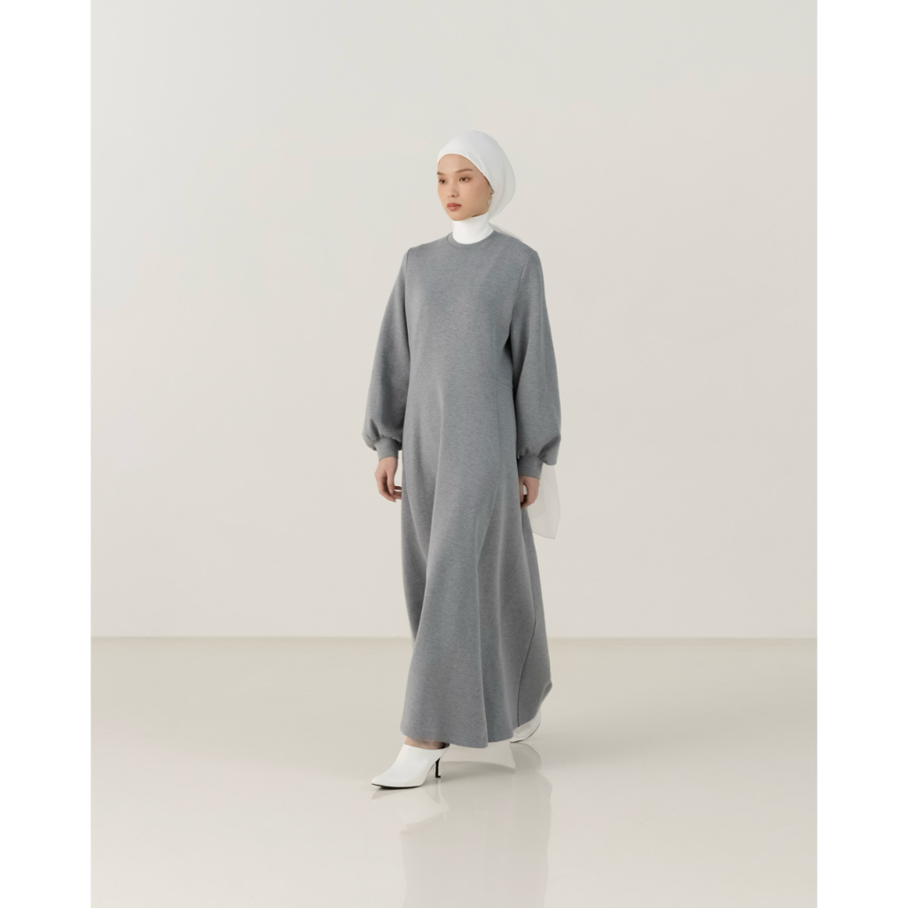 Jual Saba Luxe Puff Dress Grey | Shopee Indonesia