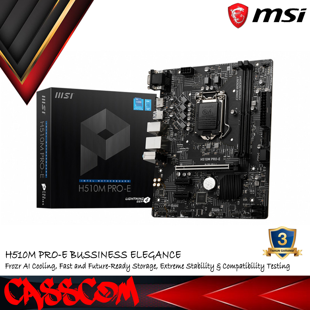 Jual Motherboard MSI H510M PRO-E Intel LGA1200 H510 USB 3.2 | Shopee ...