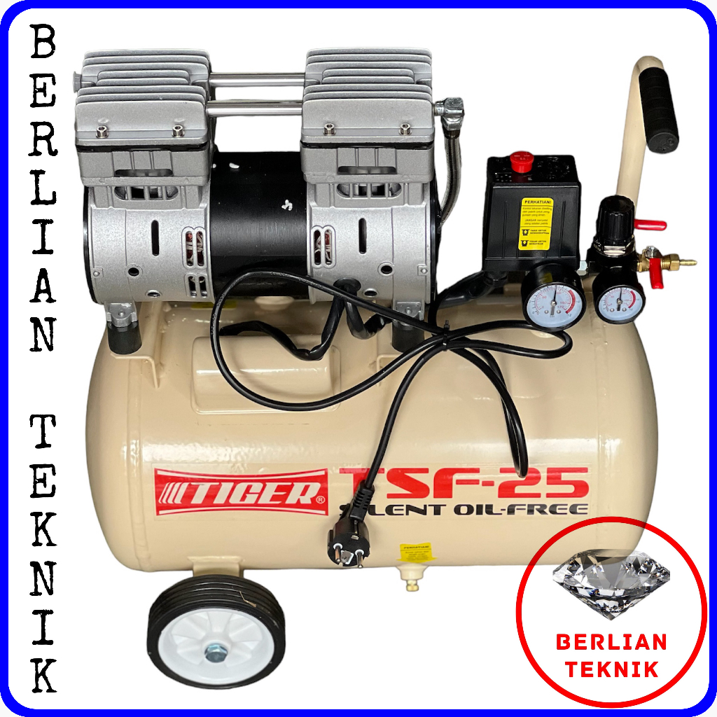 Jual Air Compressor Oil Less Tiger Kompresor Angin Tanpa Oli 25 Liter ...