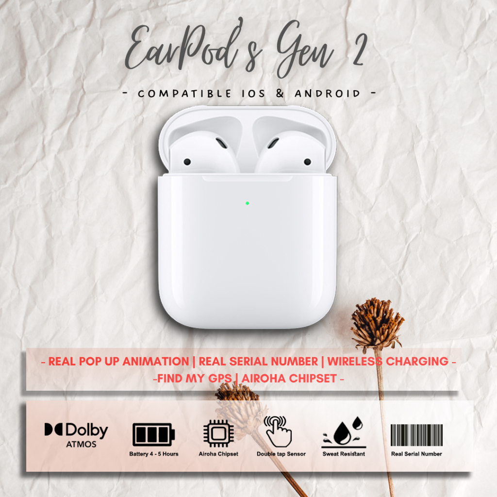 Jual Ear Pods Gen 2 Gen 3 Pro Pro2 RENAME WIRELESS CHARGING CASE Final ...