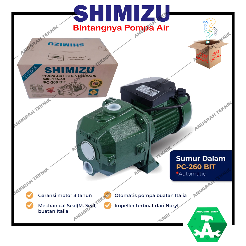 Jual Shimizu PC-260 BIT Pompa Air Jet Pump Tanpa Tabung Otomatis / Pompa Air Sumur Dalam ...