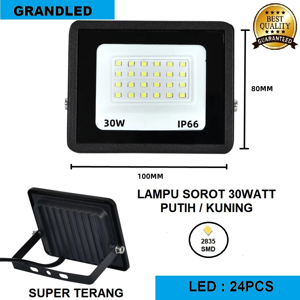 Jual LAMPU SOROT LED TEMBAK 30WATT IP66 OUTDOOR - 220Volt | Shopee Indonesia