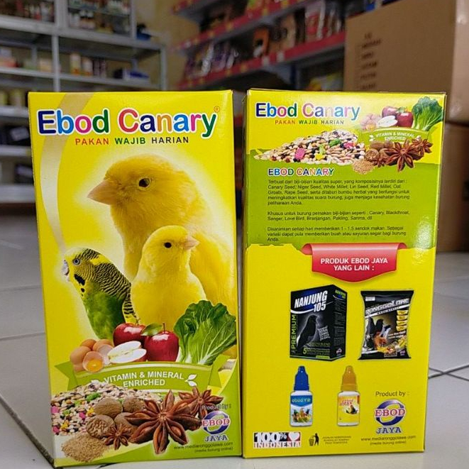 Jual Pakan Ebod kenari kemasan 250 gram pakan harian burung kenari f1 ...