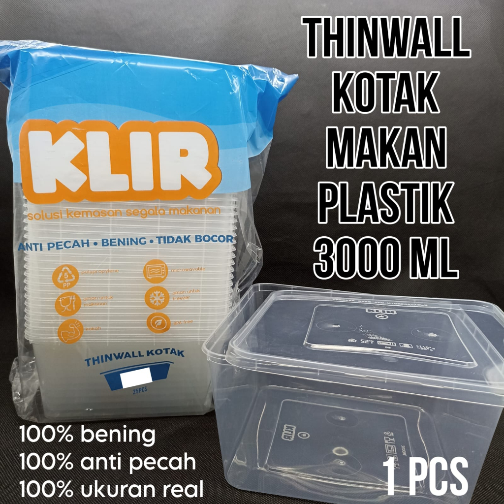 Jual Thinwall Persegi Square Box Food Container Take Away Microwave