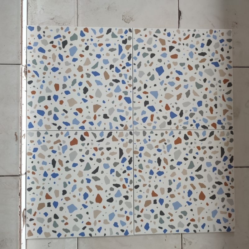 Jual Keramik lantai 40x40 Osaka blue / Asia tile / glossy / Terazzo ...