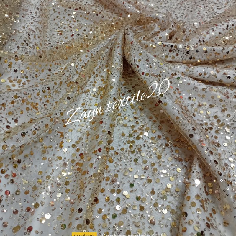 Jual Kain Tille Tulle Payet Sequin / Payet Sequin Mix Mutiara / Harga ...