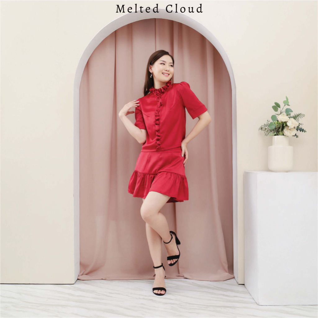 Jual Caroline Top in Red Wine by Melted Cloud Menerima Request Ukuran ...