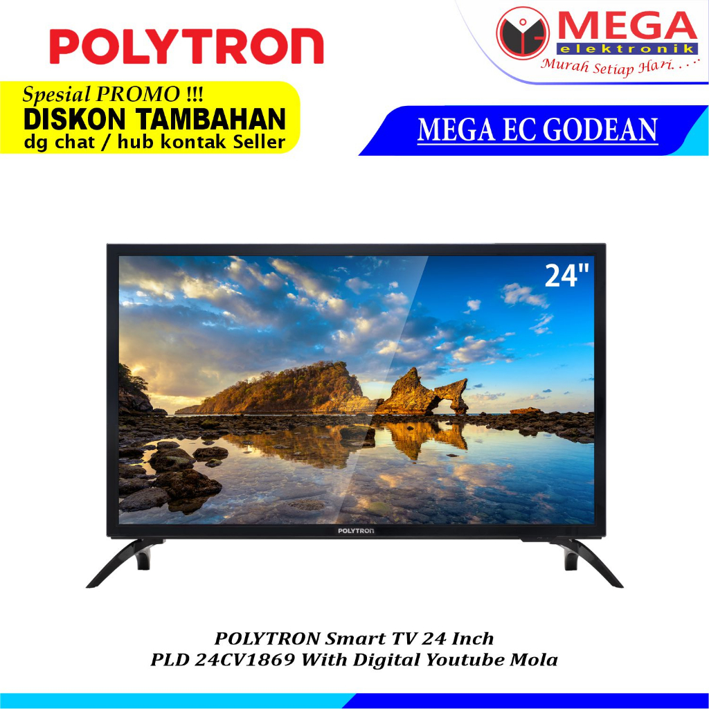 Jual LED POLYTRON PLD 24CV1869 SMART TV 24 INCH AKSES YOUTUBE INTERNET ...