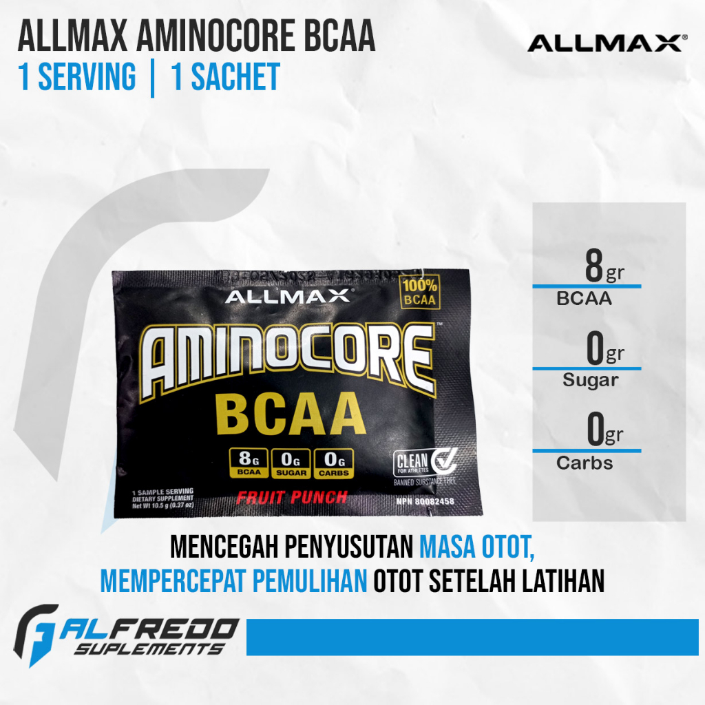 Jual Allmax Amino Core BCAA Sachet 1 Serving Recovery Pemulihan Otot ...