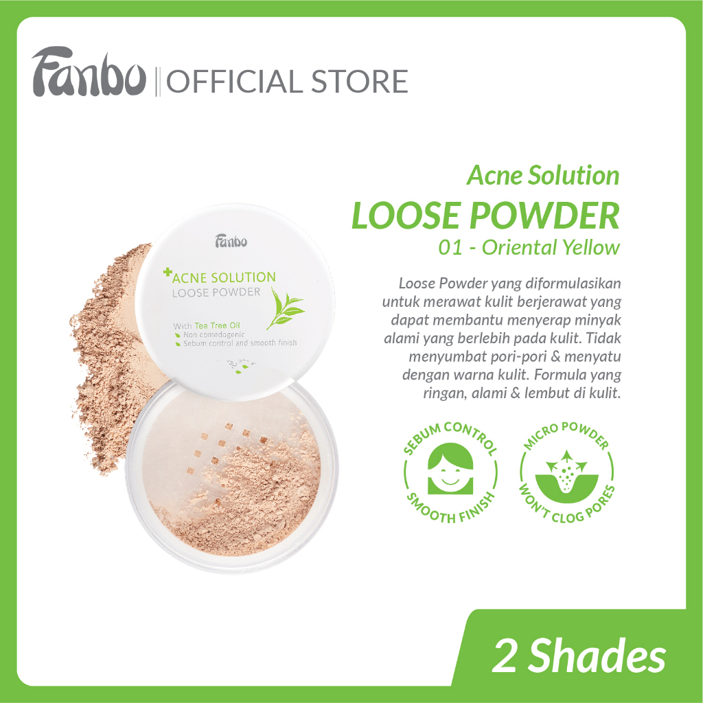 Jual Fanbo Acne Solution Loose Powder - 01 Oriental Yellow - Bedak ...