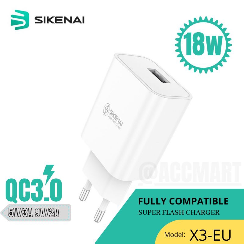 Jual SIKENAI CHARGER ADAPTOR 18W QUALCOMM FAST CHARGER | Shopee Indonesia