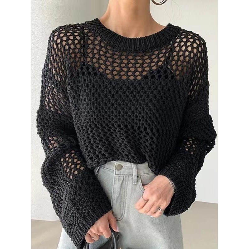Jual Crop Top Rajut Jaringouter Rajut Jaring Shopee Indonesia