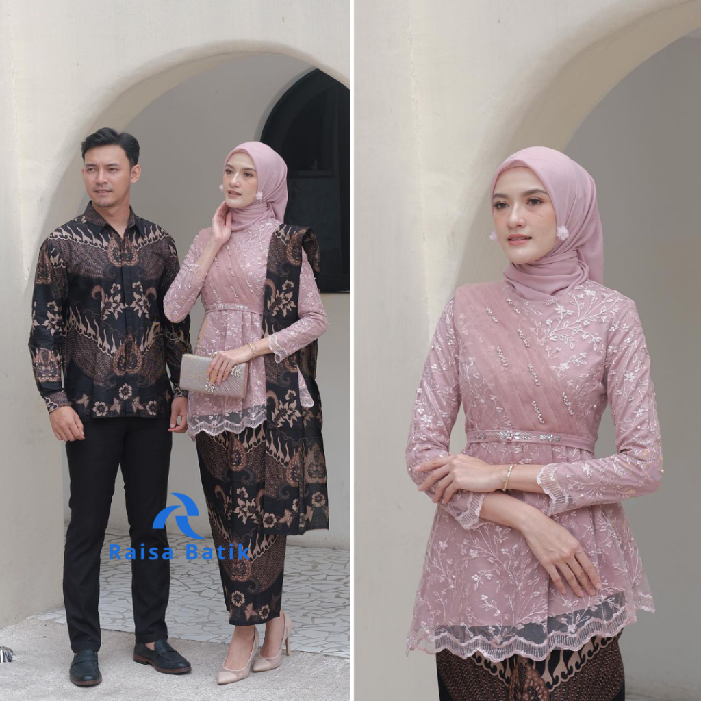 Jual Batik Couple Kebaya Modern Kebaya Tunangan Lamaran Baju Wisuda ...