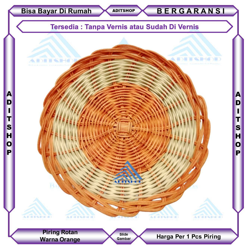 Jual Piring Rotan Warna Orange | Aditshop | Piring Berwarna Oren Bahan ...