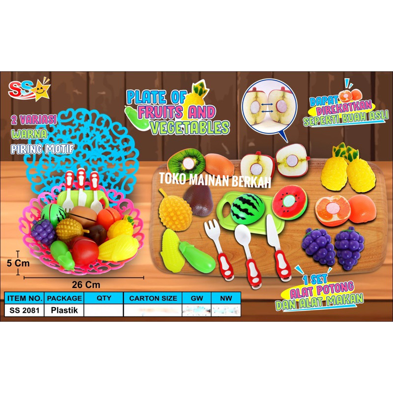 Jual MAINAN SAYUR BUAH POTONG KOMPLIT BONUS PIRING | Shopee Indonesia