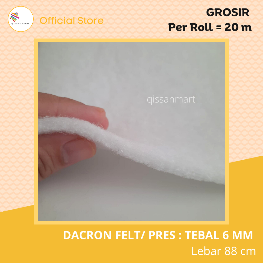 Jual Per Roll : Dacron Felt/Pres Tekstur Empuk | Tebal 6mm, Panjang 20 ...