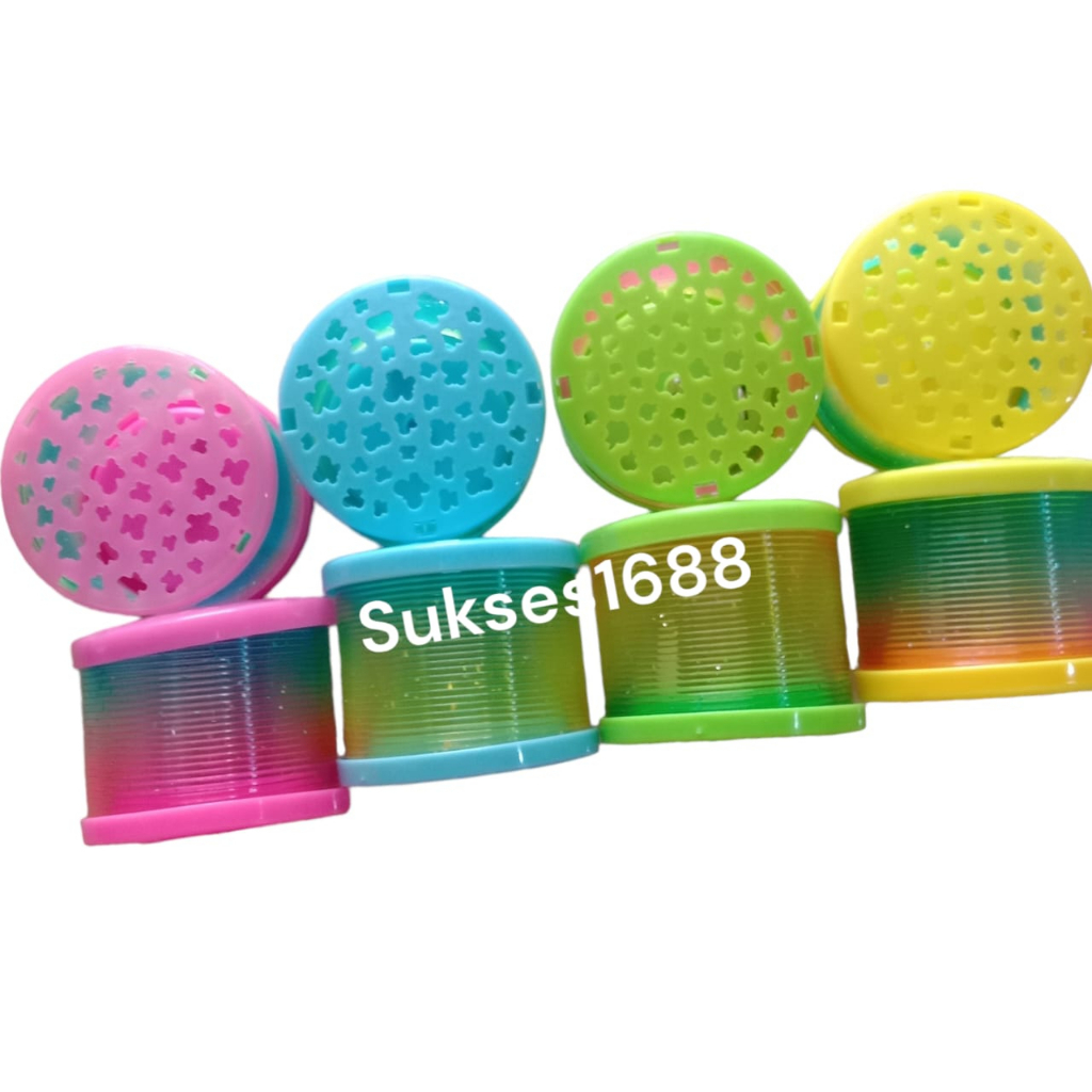 Jual Mainan Spring Per Rainbow LED Proyektor Warna Warni / Spring Toys ...