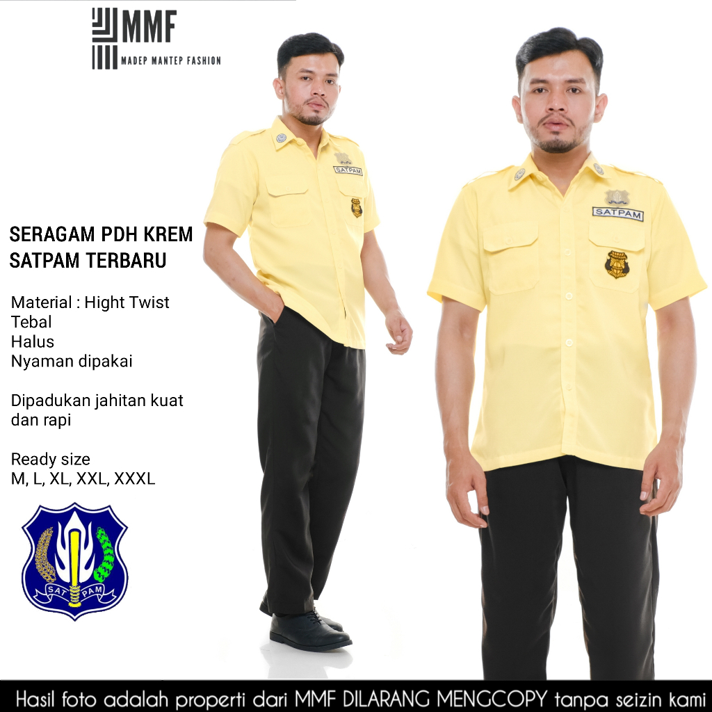 Jual Baju Seragam Security Satpam PDH Lengan Pendek Krem Terbaru ... Jual Baju Seragam Security Satpam PDH Lengan Pendek Krem Terbaru ...
