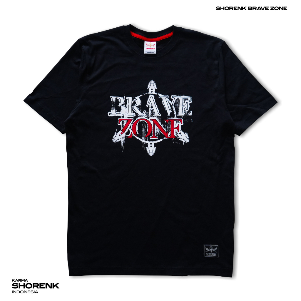 Jual T-SHIRT SHORENK BRAVE ZONE - HITAM | Shopee Indonesia