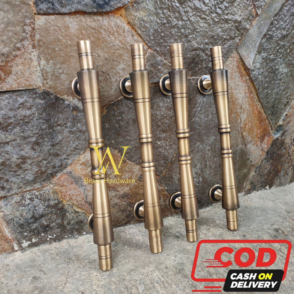 Jual Handle Pintu Rumah Kuningan Antik Motif Bambu 34 cm 4 pcs | Shopee ...