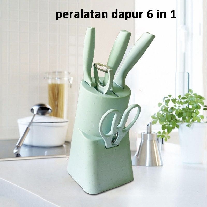 Jual Pisau Set 6 in 1 Dengan Wadah Premium Knife Set 6pcs | Shopee ...