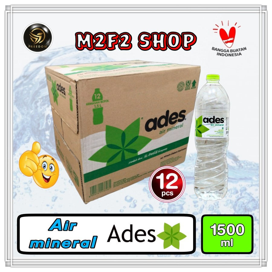 Jual Air Mineral Ades Botol Besar Plastik Pet 1500 ml | 1,5 Liter (Kemasan Karton) | Shopee ...