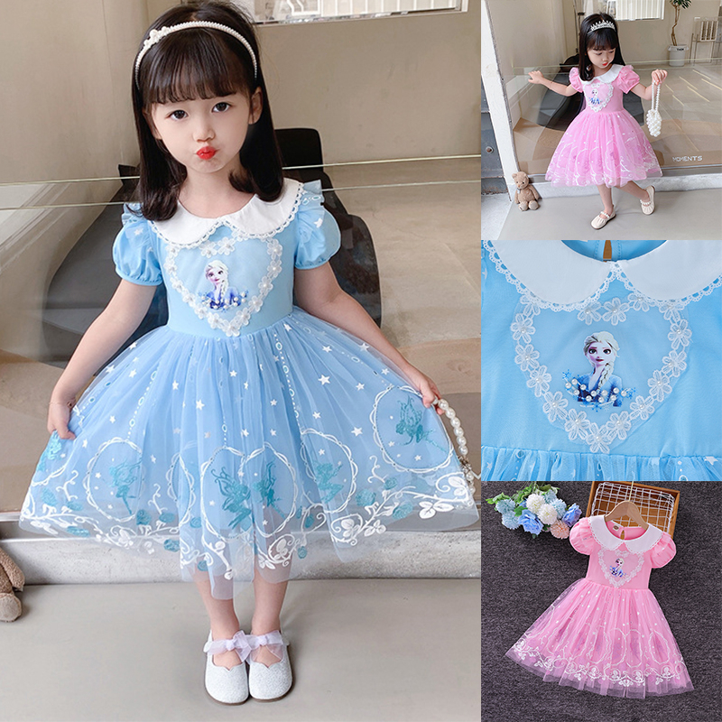 Jual 3-10 thn Summer Girls Frozen Elsa Putri Dress Anak Tutu Dress ...