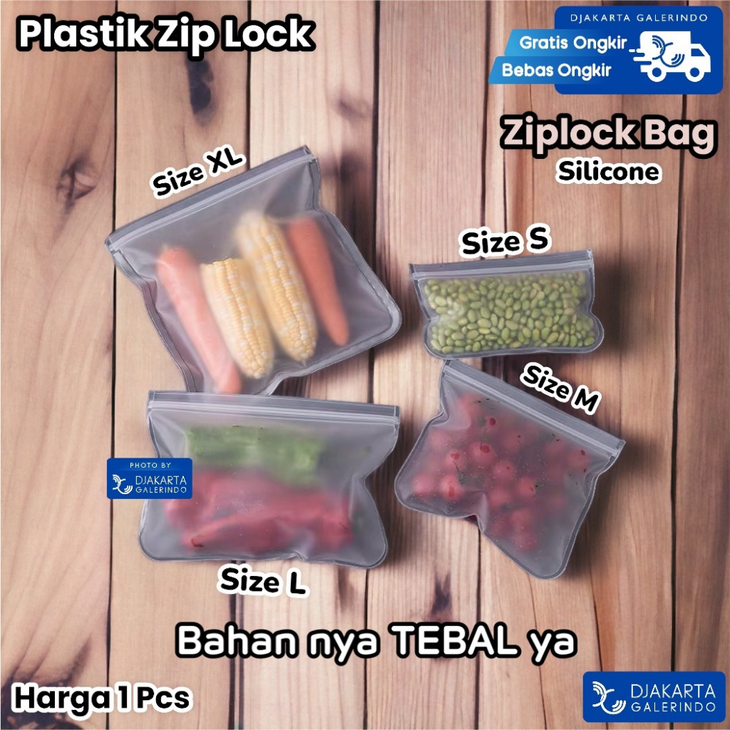 Jual Plastik Makanan Ziplock Kulkas Transparent Silicone Reuseable Food ...