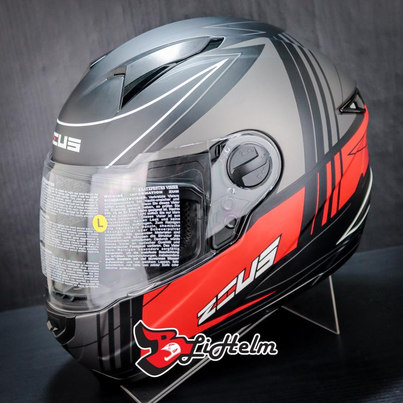 Jual HELM ZEUS ZS 811 | MATT BLACK J20 RED | ZS811 FULL FACE HELMET ...