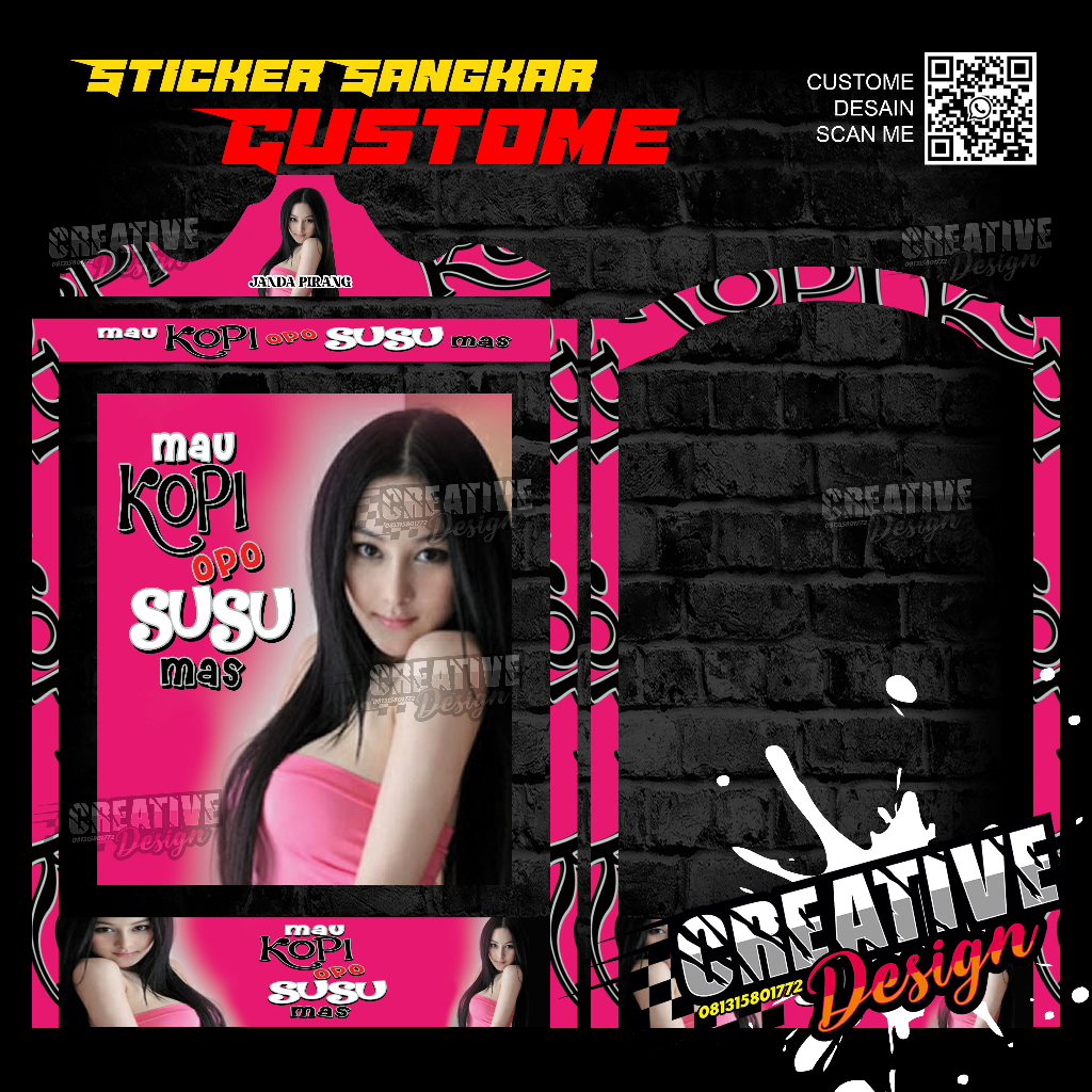Jual STICKER DECAL SANGKAR KOTAK KOPI SUSU PINK | Shopee Indonesia